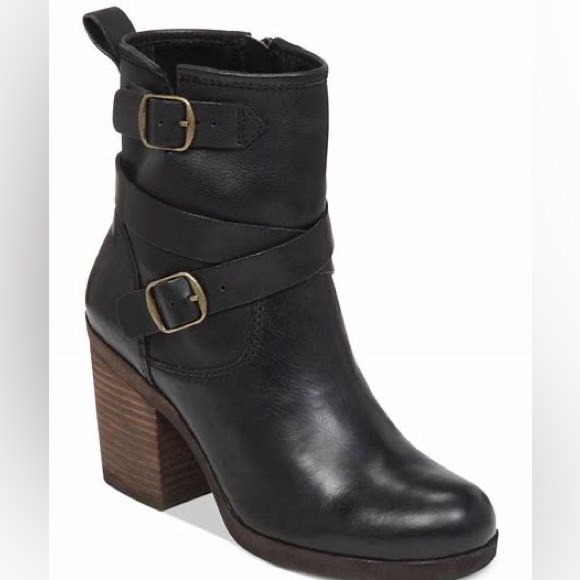Shoes | Lucky Brand Orenzo Black Leather Motto Booties 75 | Poshmark